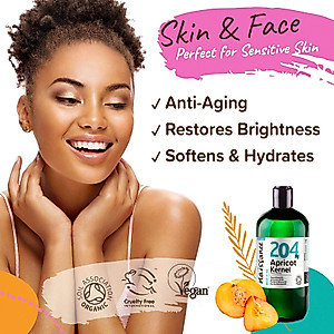 naissance Certified Organic Apricot Kernel Oil 16 fl oz - Pure Natural Cold Pressed Vegan, Hexane Free, No GMO - Ideal as a Massage Base Oil - Moisturizes & Conditions Hair & Skin