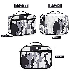 Rickyh Style Lunch Box with Padded Liner, Spacious Insulated Lunch Bag for Men and Women, Durable Thermal Lunch Cooler with Strap, 2 Pockets, 10 x 8 x 3.7 in