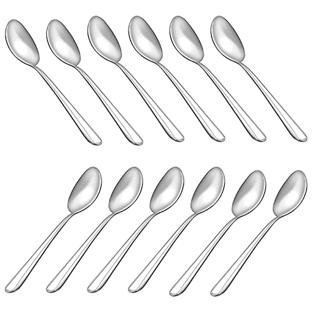 MJIYA Dinner Spoon Silverware Set, Dominion Heavy Duty Spoons, Stainless Steel Salad Spoons Multipurpose Use for Home, Kitchen or Restaurant (L (12PCS)-spoon)