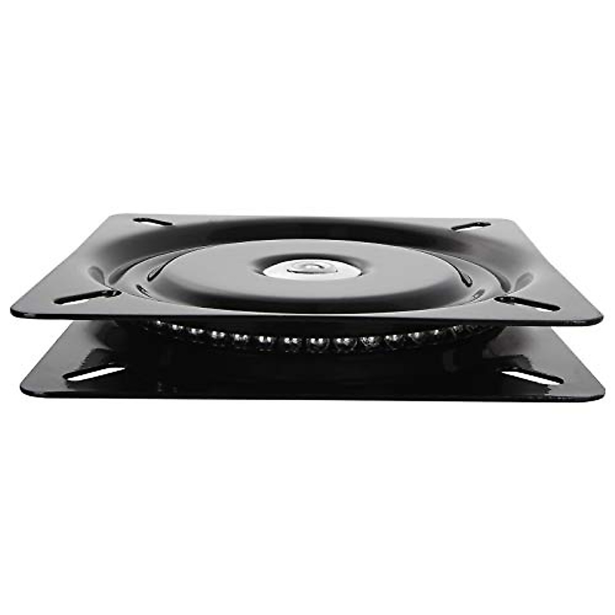 2 Pack 7 Inch Heavy Duty Bar Stool Swivel Replacement for Recliner Chair, Square Swivel Mechanism for Furniture, Seat Swivel Base Bar Stool Swivel Mount Plate, Ball Bearing Swivel Boat Seat, Black