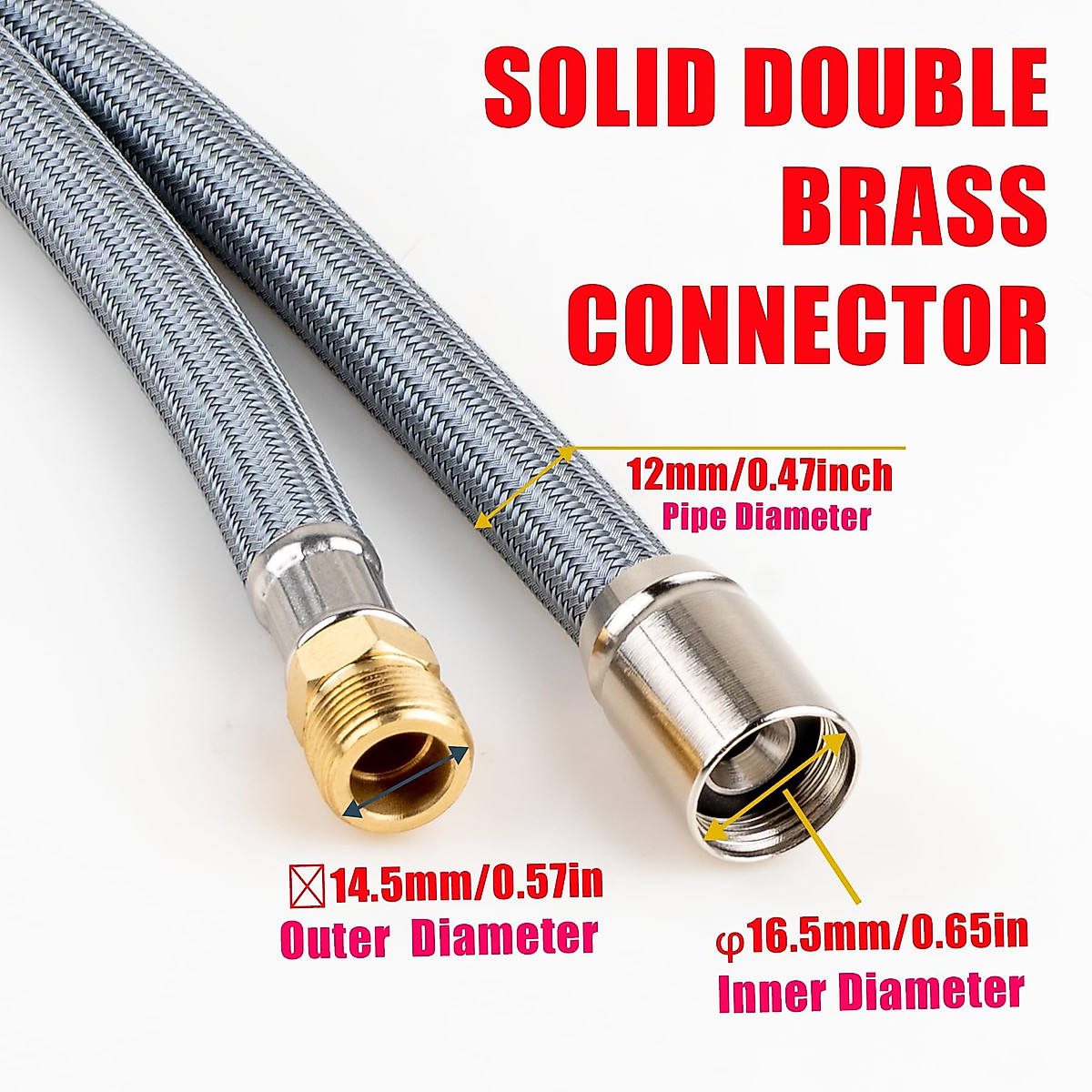 Kitchen Sink Hose For American Standard kitchen Faucet M922367-007220A, Pull Down Pull Out Faucet Hose Sprayer Faucet Part, Brass Adapter, 59in