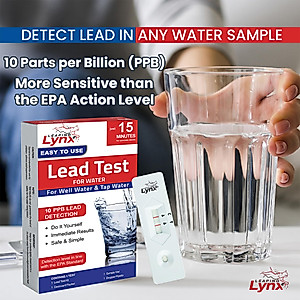 Lead Water Testing Kit for Drinking Water, Well Water Testing Kit, Water Tester Results in Minutes – Simple 3-Step Procedure, Drinking Water Test Kit - Home Lead Water Test Kit, 10 PPB Sensitivity