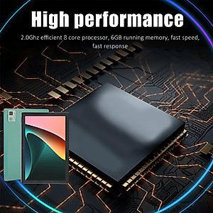 HD Tablet, 2 in 1 8 Core CPU Tablet 8MP 16MP Dual Camera 5G WiFi 6G 128G Memory for Android 12 for Study (US Plug)