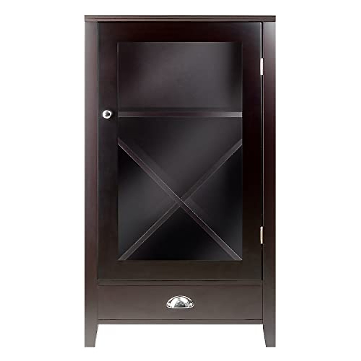 Winsome Bordeaux Modular Wine Cabinet X-Panel, Dark Wood Finish (92442)