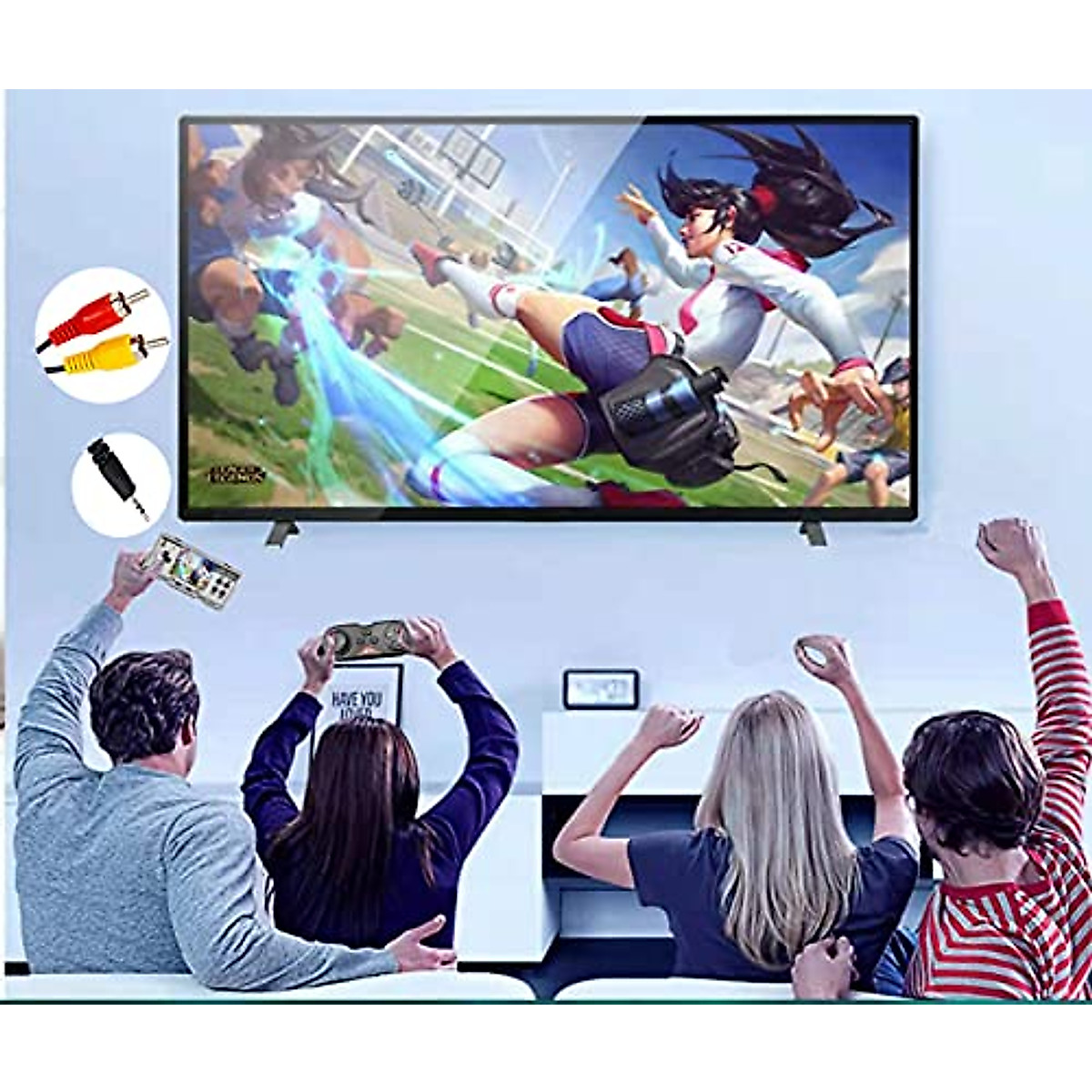 FAMILY POCKET Handheld Game Console Emulator Console, HD AV Output, 3.0-inch HD Screen, with 16g TF Card, 5000 Classic Games, Adult and Children Portable Video Game Console Gifts (Grey+Black)