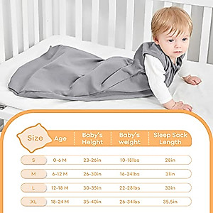 Yoofoss Baby Sleep Sacks 6-12 Months 2 Pack 100% Cotton 0.5 TOG Wearable Blanket Baby Sleeping Bag Unisex Comfortable Breathable Toddler Sleeping Sack