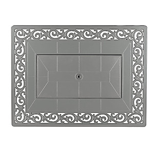 Rectangular 48 in. x 36 in. Aluminum Propane Fire Pit Table, Glass Beads, Two Covers, Lid, 57,000 BTUs in Grey Finish