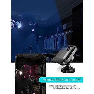 gamvozova Hidden Camera, 1080P Mini Spy Camera HD WiFi Security Cameras Covert Small Nanny Cam with Night Vision and Motion Detection Live Feed Cell Phone APP