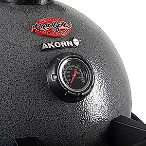 Char-Griller® AKORN® Jr. Portable Kamado Charcoal Grill and Smoker with Cast Iron Grates and Locking Lid with 155 Cooking Square Inches in Ash, Model E86714