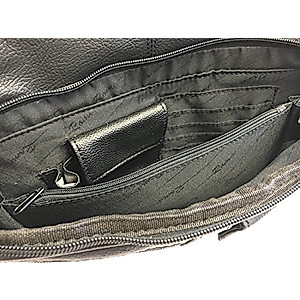 Genuine Leather Locking Concealment Purse CCW Concealed Carry Gun Bag Handbag, Ambidextrous, Black