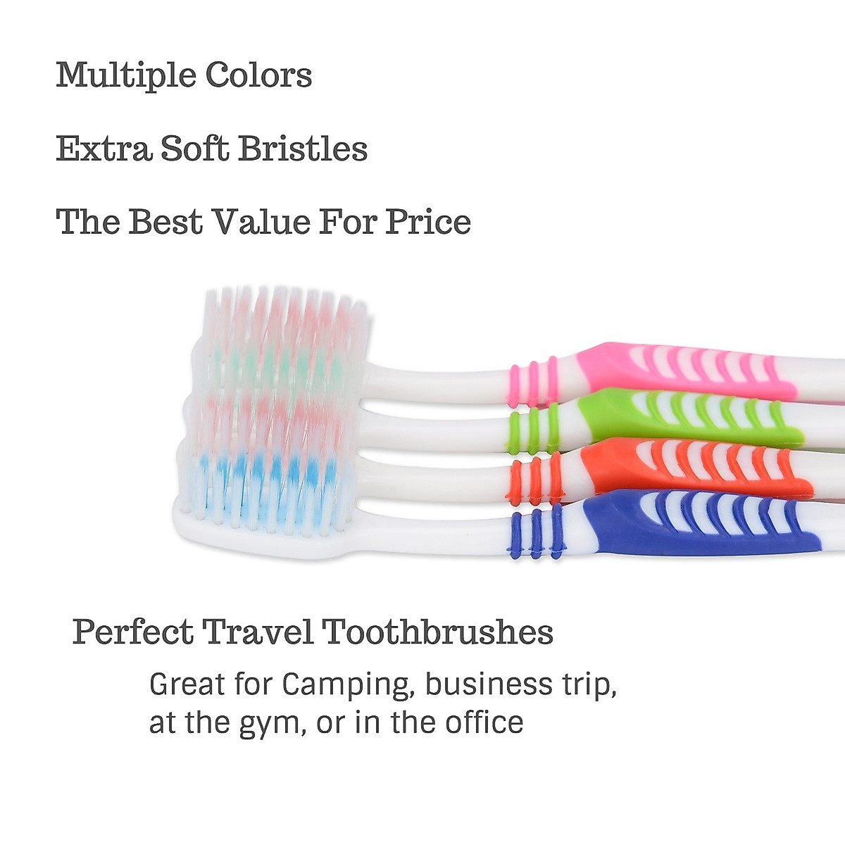 G-Smile 144 Individually Wrapped Disposable Toothbrushes, Regular Size Head, Extra Soft Bristle, Color Vary, Convenient & Affordable (Extra Soft)