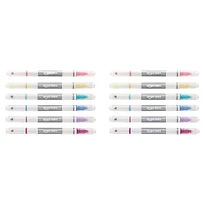Amazon Basics Erasable Highlighters - Dual Tip, Assorted Colors, 12-Pack