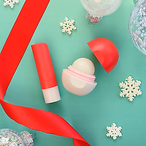 EOS Limited Edition Holiday Lip Balm, Candy Cane Swirl, All-Day Moisture, Made for Sensitive Skin, 0.39 oz, 2-Pack, Clear
