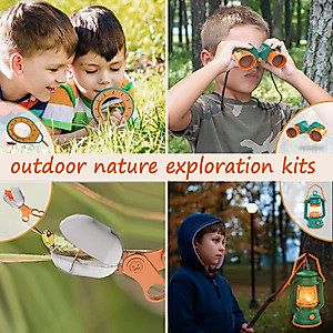NATURALCAMP Kids Camping Tent with Campfire Pop Up Play Tent Camping Set with Oil Lantern Pretend Fruits Binoculars Toddlers Boys Girls Toys Gift Age 3 4 5 6 + Years Old