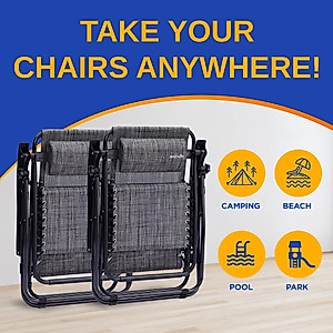 SereneLife SereneLifeHome Zero Gravity Lounge Chair, One Size, Grey