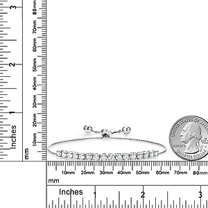 Gem Stone King Moissanite Tennis Bracelet For Women Bridal Wedding Fashion with Box Chain and Slider (1.60 Cttw, Round 3MM, Fully Adjustable Up to 9 Inch)