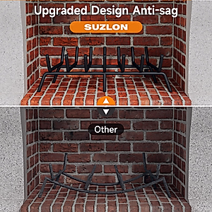 SUZLON Fireplace Grate 27 inch 7 Bar Fireplace Log Grate Heavy Duty Solid Steel Indoor Chimney Hearth with 6 Enhanced Stability Legs Kindling Tools Pit Wood Stove Firewood Burning Rack Holder