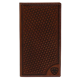 Ariat Western Wallet Mens Rodeo Basketweave Shield Tan A3550308