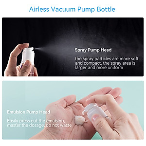 Travel Bottles TSA Approved Containers Leak Proof Travel Vacuum Portable Dispensing Bottles Airless Pump Bottle Set Travel Size Toiletries Tubes Kit for Liquids with Portable Zipper Bag