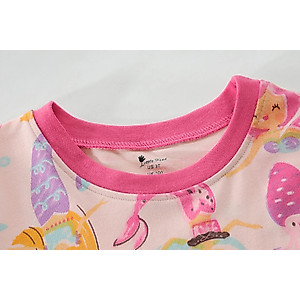 Little Hand 4 Pcs Toddler Pajamas for Girls Mermaid Short Sets Cotton Summer Pjs Sleepwear Children Jammies Size 2T