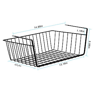 Nandae Under Shelf Basket, Wire Rack Slides Under Shelves for Storage, Set of 4 for Bathroom Kitchen Cabinet