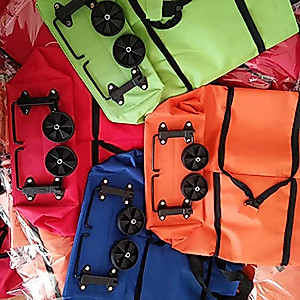 FVIWSJ 2 Wheel Folding Shopping Cart Trolley,Women Ladies Canvas Weekender Bag,Adjustable Handle,Carry-on Tote Duffel in Trolley Handle(Black)