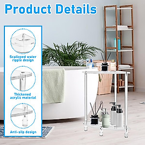 Acrylic Shower Bench, Corner Shower Foot Stool, 2-Tier Shower Stool for Shaving Legs, Bathroom Shower Bench with Storage Shelf, Shower Stool for Inside Shower Waterproof Upgrade