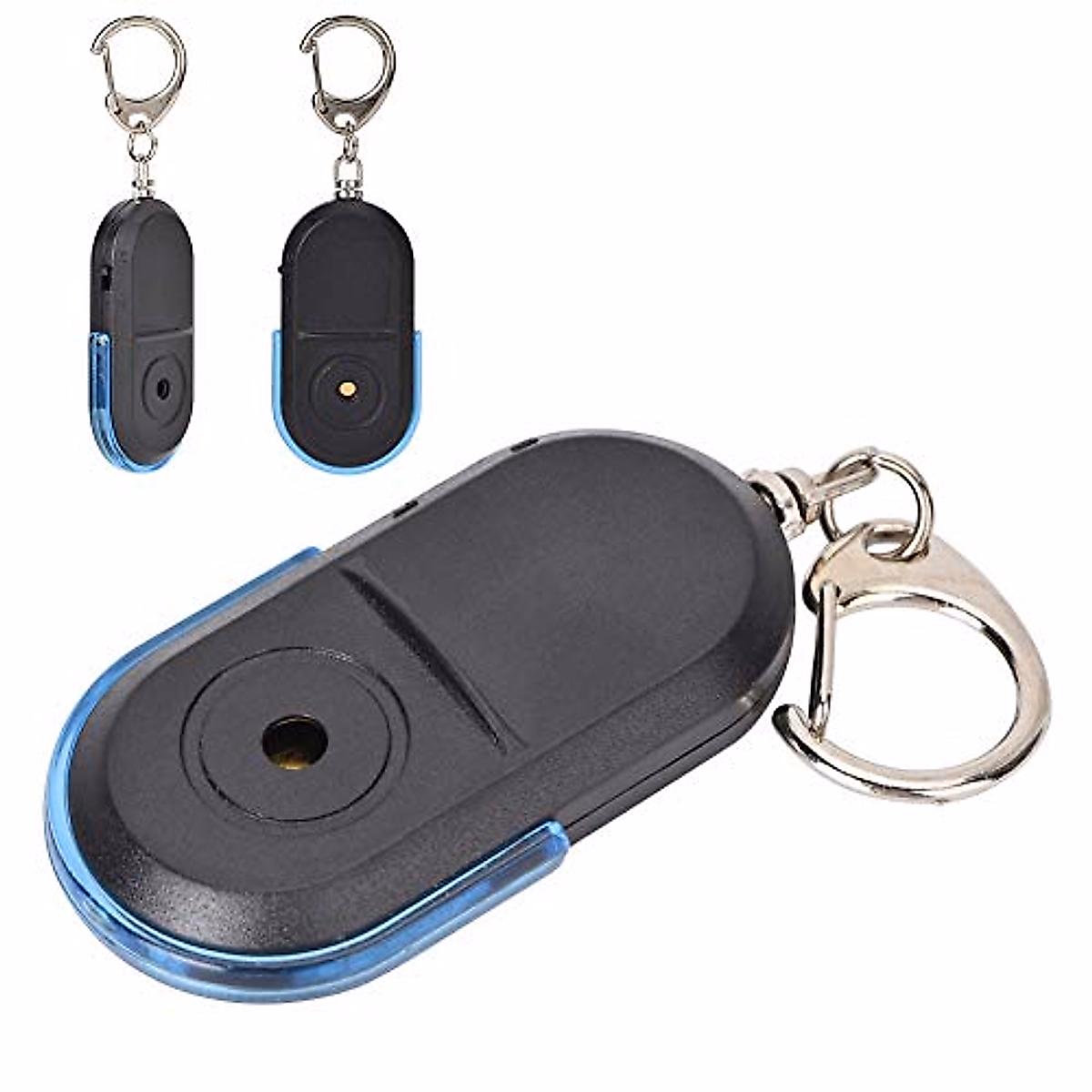 Whistle Key Finder, Anti-Lost Alarm Key Finder Locator Whistle Sound Control with Battery(Blue)