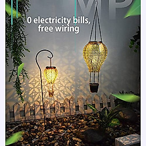 JIXAW Solar Lights Outdoor Garden Decor, Large Hanging Lantern Waterproof Watering Can Landscape Lights Outside Decorations for Yard Front Porch Patio Backyard Gardening Gift,Multicolour