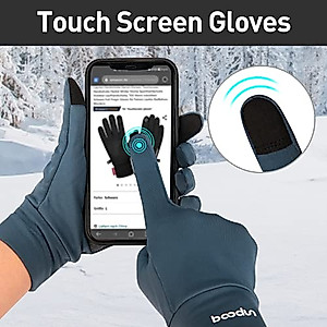 Arcweg Running Gloves Winter Thermal Anti-Slip Touchscreen Gloves Windproof Fleece Lining Gloves Men Women for Sports Walking Cycling Driving Riding Bike Blue S/M