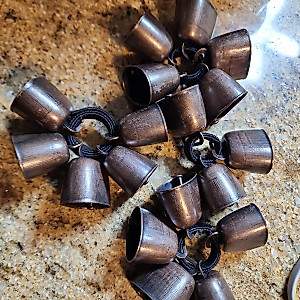 TIHOOD 18PCS Cow Horse Sheep Grazing Copper Bells Small Brass Bells Cattle Goat Farm Loud Bronze Bell Long Distance Horse Sheep Iron Bells for Christmas Decoration (Red Bronze)