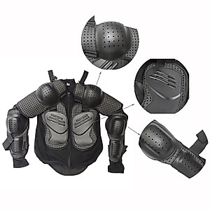 TDPRO Kids Full Body Armor Protective Jacket | Children Breast Chest Spine Protector Motorcycle Motocross Dirt Bike Racing Skiing Skating Sports ATV Safety Gear Guard Black (M)