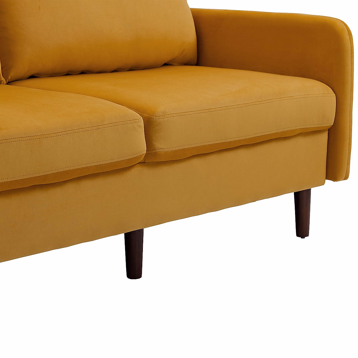 UIXE Modern Loveseat Sofas Living Room Love Seat 2 Seater Chair, Small Sofa Couch Love Seats Mid Century Upholstered Accent Chairs for Bedroom (Yellow)