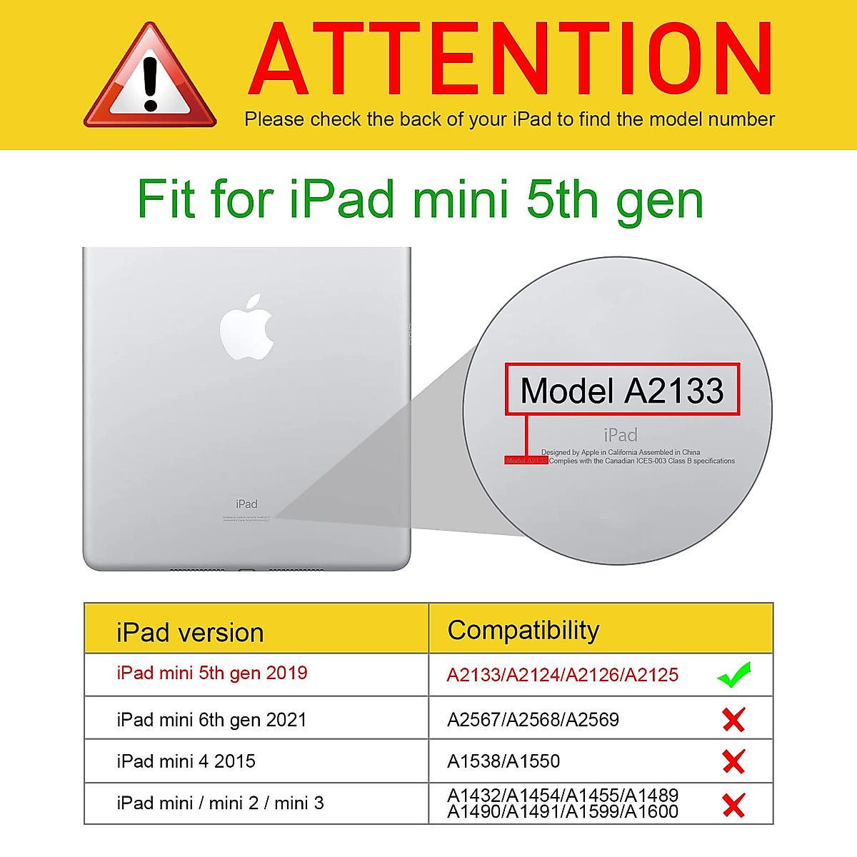 Fintie Case with Pencil Holder for iPad Mini 5 2019 - [SlimShell] Lightweight Soft TPU Back Protective Smart Stand Cover with Auto Wake/Sleep for iPad Mini 5th Generation 7.9", Composition Book Black