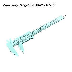 uxcell Vernier Caliper 150mm Mini Double Scale Plastic Ruler Measuring Tool Green Portable Sliding Gauge for Inside Outside Depth