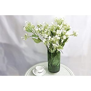 AUSBENDER Tall Fall Branches Wedding Picks Faux Stems White Artificial Flowers 24.4"(WildHydrangeaSpray) Floral Arrangement Rustic Decoration Crafts Home Decor Holiday Wedding Parties Primitive 6pcs