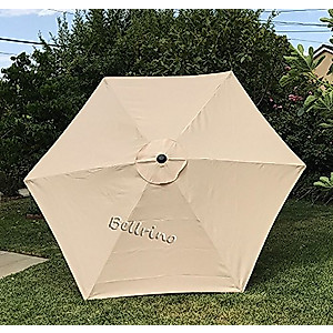 BELLRINO DECOR Replacement STRONG & THICK Umbrella Canopy for 9ft 6 Ribs (Canopy Only) (BEIGE)