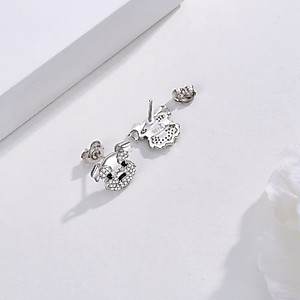 Schnauzer Stud Earrings 925 Sterling Silver Terrier Dog Puppy Pet Earrings Schnauzer Jewelry Gifts for women