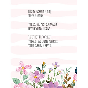 AGAPE LOVE CARDS Happy Birthday Card For Mom - | Made From Real Bamboo | 6" X 4.5" - 1 Pack (Envelope Included) | Laser Cut, Floral Birthday Card for Mom from Daughter or Son.