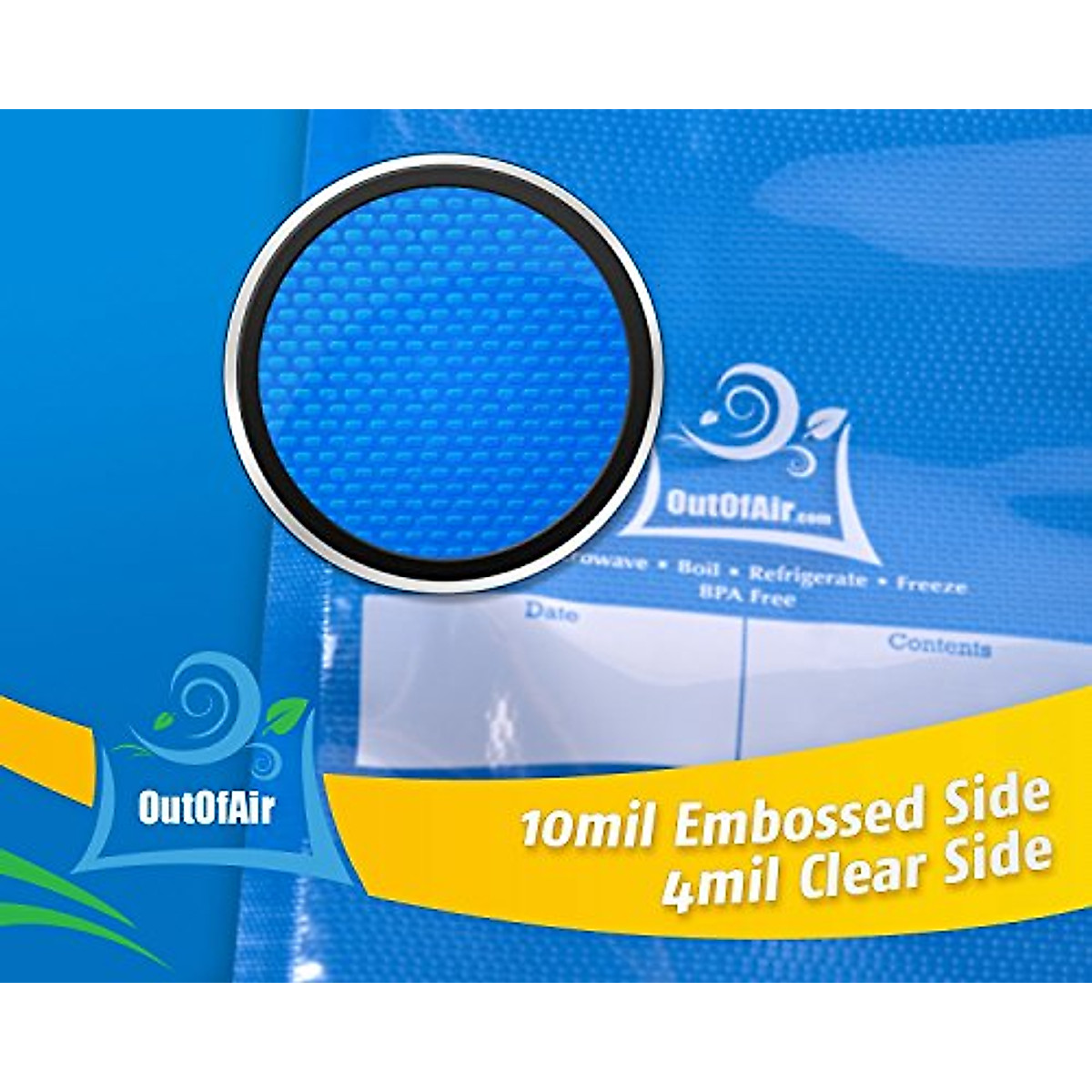 100 Vacuum Sealer Bags: Pint Size (6" x 10") by OutOfAir Works with FoodSaver & Other Machines - 33% Thicker BPA Free, Commercial Grade, 6 x 10 inches