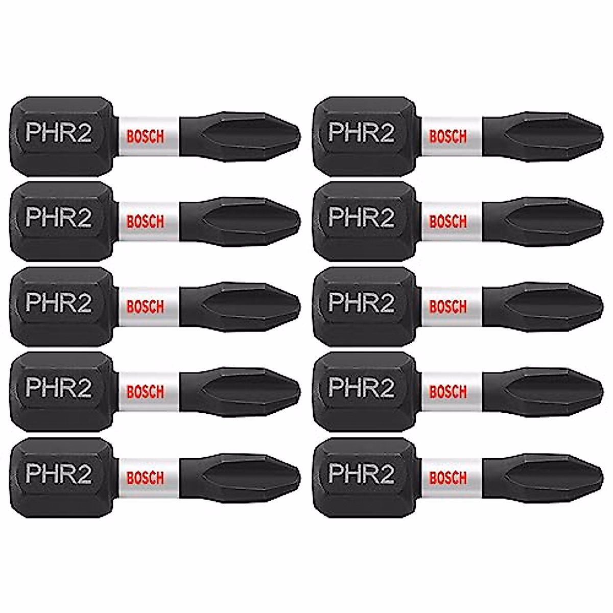 BOSCH ITPH2R102 2-Pack 1 In. Phillips #2R Impact Tough Screwdriving Reduced Insert Bits