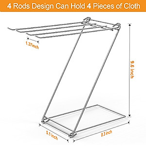 Kitchen Towel Holder Stand, 4-Arm Dish Towel Holder Countertop Hand Towel Holder for Bathroom, Free Standing Hand Towel Stand Washcloth Dish Cloth Drying Rack, Z-Shaped Folding Hanging Towel Bar Stand