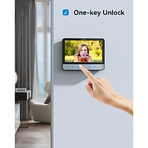 TMEZON Wired Video Intercom System, 7 Inches Video Doorbell Camera with Monitor, Wired Video Door Phone HD Camera Kits Support Unlock, Monitoring, Dual-Way Intercom for Villa Home Office Apartment