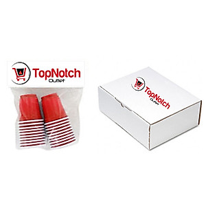 TopNotch Merchants Beer Pong - Mini Red Cups (40) - Take This Beer Pong Challenge (6) Beer Pong Balls - Beer Pongs Cup