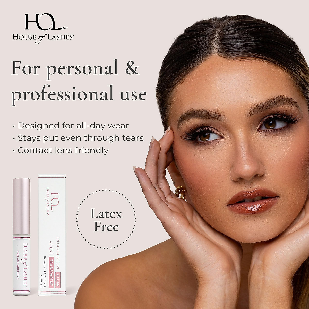 House of Lashes Eyelash Glue - Latex-Free Eyelash Glue for Sensitive Eyes - Effective for All Day Wear Clear Lash Glue for Strip Lashes, 2 Count