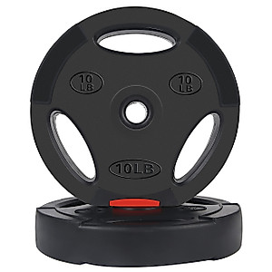 Signature Fitness Vinyl Standard 1-Inch Plate Weight Plate for Strength Training and Weightlifting, 10-Pound, Pair