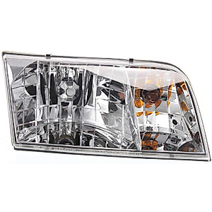 Evan Fischer Driver and Passenger Side Headlight Set of 2 Compatible with 1998-2011 Ford Crown Victoria -