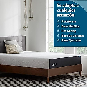 LUCID 12 Inch Twin Mattress – Plush Memory Foam Mattress – Bamboo Charcoal Foam – Gel Infused – Hypoallergenic Foam Mattress– Bed-in-A-Box- CertiPUR-US Certified, White