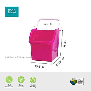 good natured Stackable Recycle Bin with Handle - 6 Gallon / 25 Liter - Kitchen, Home & Indoor Use - Compact & Small Recycling Bins 3 Pack