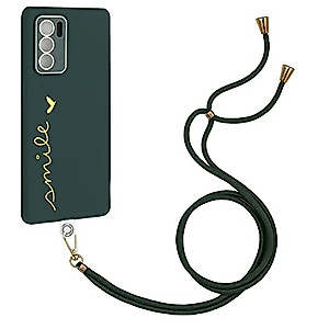 for Oppo Reno 6 4G Reno 6 5G Reno 6 pro Phone Case Ultra-Thin fit Soft Silicone Anti-Scratch Lanyard Lens Film Bronzing Phone casefor for Oppo Reno 6 4G Reno 6 5G Reno 6 pro (Green,Reno 6 pro)
